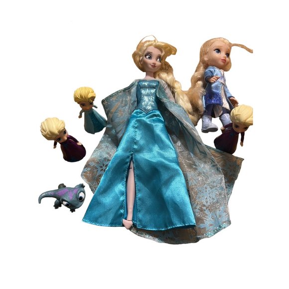 Disney | Toys | Lot Of 6 Disney Frozen Items Posable 1 6 Dolls Lizard ...